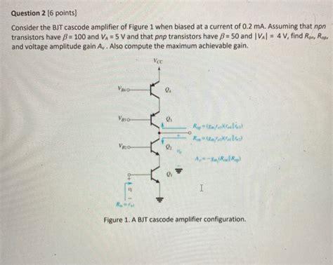 Solved Question 2 6 Points Consider The Bjt Cascode