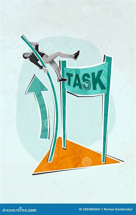 Poster Drawing Banner Collage Of Businesswoman Businessman With Full