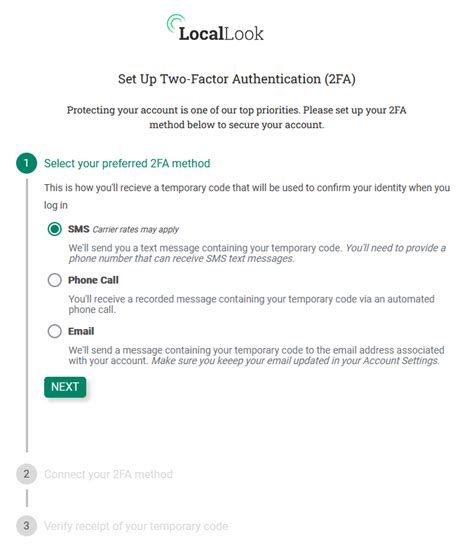 Setting Up Two Factor Authentication 2fa Locallook Help Center