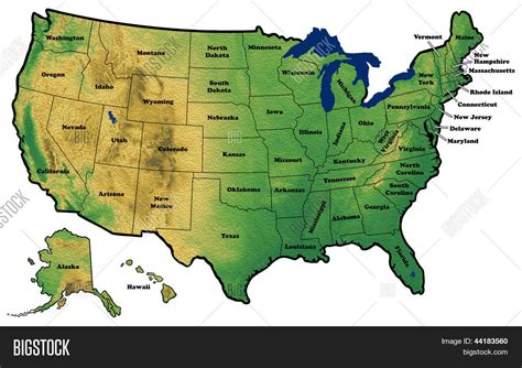 Physical Map Of The United State