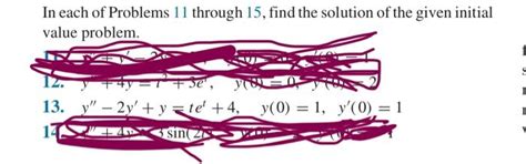 solved in each of problems 11 through 15 find the solution