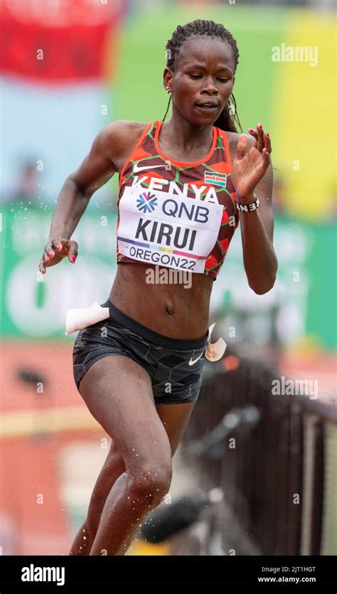 Purity Kirui Of Kenya Competing In The Womens 3000m Steeplechase Heats