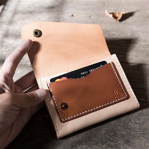 Handmade Leather Mens Cool Billfold Wallet Card Holder Small Card Slim