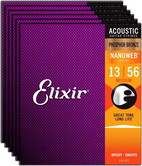 3 Sets Of Elixir Medium Polyweb Acoustic Guitar Strings 13