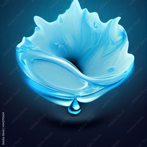 Light Blue Ooze Ink Inky Goo Color Blobs Water Splash Isolated On Dark Background Blue Paint