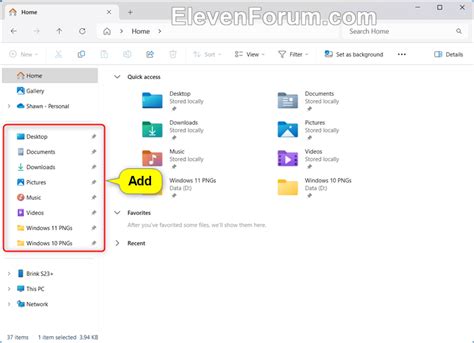Add And Remove Quick Access Folders On Navigation Pane Of File Explorer In Windows 11 Windows