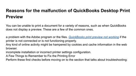 Ppt Preview And Print Button Not Working In Quickbooks Fixed Powerpoint Presentation Id
