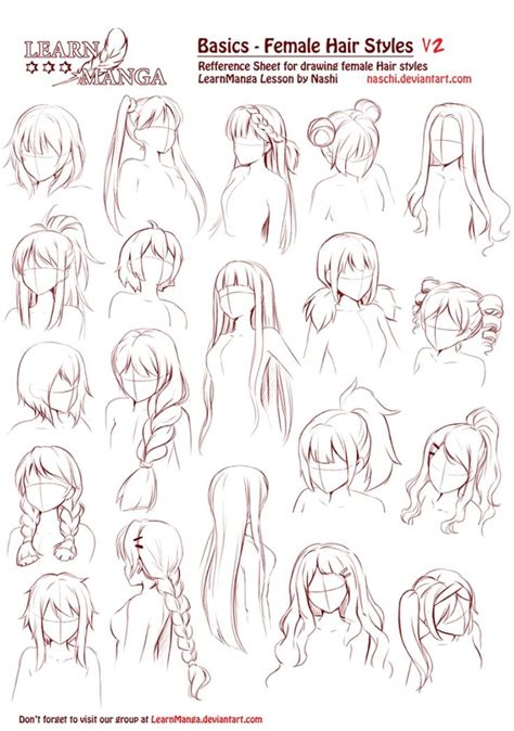 Learn Manga Basics Female Hair Styles V2 By Naschi On Esbozos