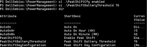 Dell Command Powershell Provider Peak Shift Feature Dell Us