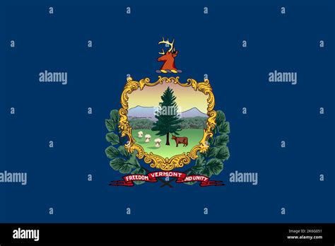 Flag Of Vermont Banner And Patriotic Symbol Official Colors Flat