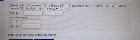Solved 1 Point Let H Fog Where F R2 Rand G R → R Is