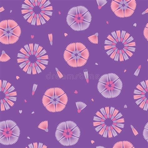 Vector Abstract Flowers Silhouette Seamless Pattern Background Stock Vector Illustration Of