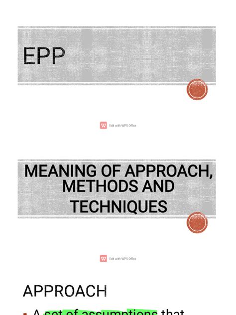Approaches Methods And Techniques In Teaching Epp 1 Pdf Learning Teachers