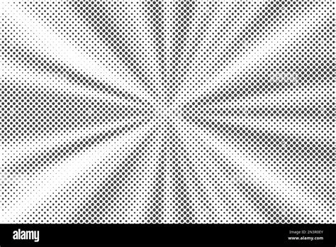 Halftone Dotted Background Retro Radial Texture Monochrome Gradation