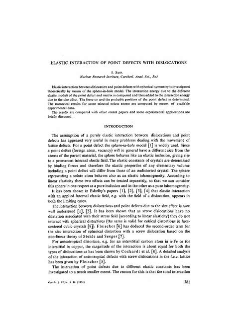 Pdf Elastic Interaction Of Point Defects With Dislocations Dokumen Tips