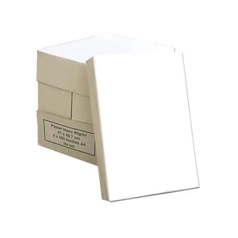Carton de 5 ramettes 2 500 feuilles papier blanc A4 80g m²