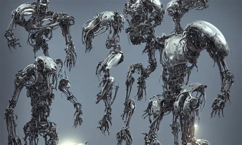 Biomechanical Android Alien Robot Human Symmetrical Stable