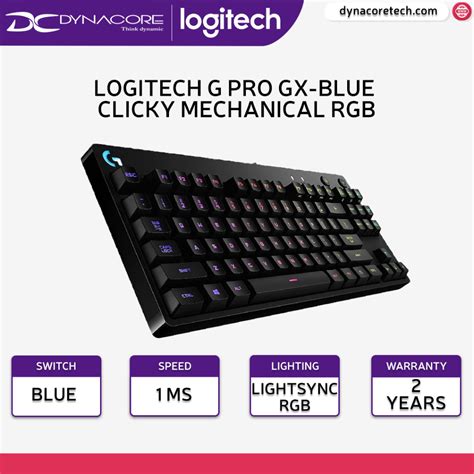 Logitech G Pro Gx Blue Clicky Mechanical Lightsync Rgb Keyboard Shopee Singapore
