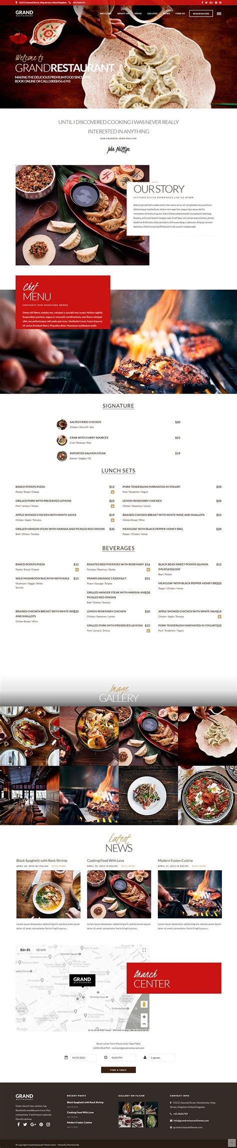 Mẫu website giới thiệu nhà hàng grandrestaurant v6 ABCwebsite