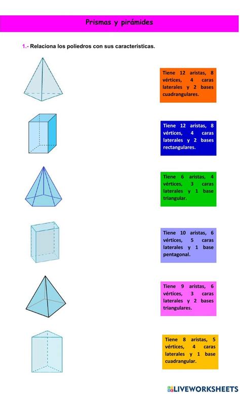 Prismas y pirámides online exercise for 6to primaria Map Map screenshot