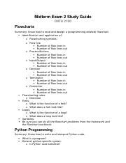 DATA 2100 Midterm Exam 2 Study Guide Docx Midterm Exam 2 Study Guide