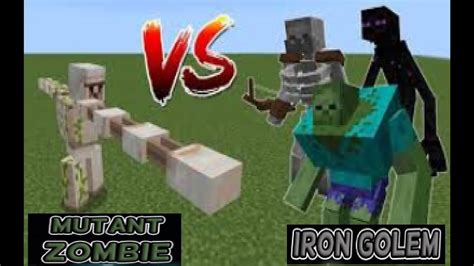 Minecraft Mutant Zombie VS Golem Full HD YouTube