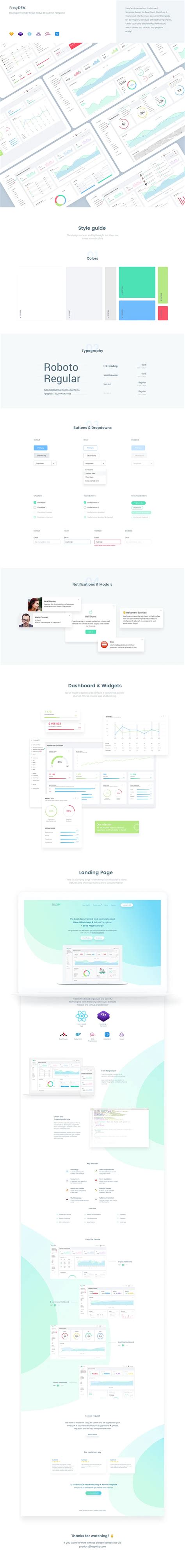 Easydev — React Redux Bs4 Admin Template Behance