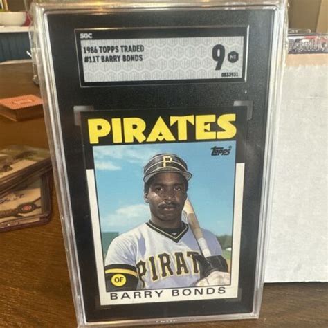 1986 Topps Traded BARRY BONDS Rookie RC 11T PIRATES GIANTS SGC 9 GEM