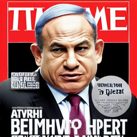 Fat Old Benjamine Netanyahu On The Cover Of Time Stable Diffusion