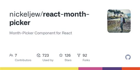 GitHub Nickeljew React Month Picker Month Picker Component For React