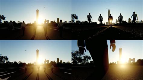 商务团队前进走路 视频素材下载