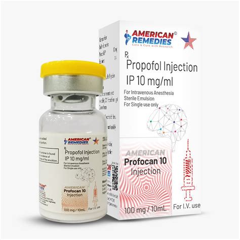 Propofol Injection Ip 10mg Ml American Remedies