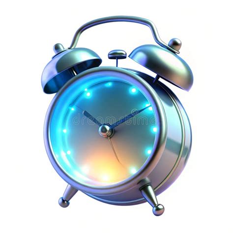 Floating Glowing Alarm Clock With Animated Ticking Hands Stock Illustration Illustration Of