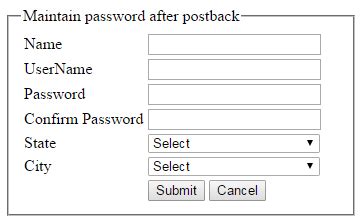 How To Keep Retain Password Value In The Asp Net TextBox After Postback