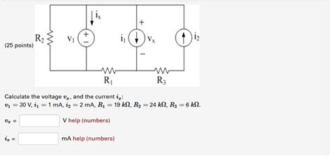 Solved Calculate the voltage vx, and the current ix: v1= 30 | Chegg.com