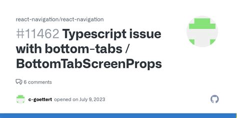 Typescript Issue With Bottom Tabs Bottomtabscreenprops · Issue 11462
