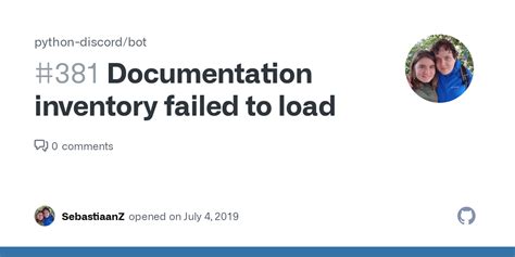 Documentation Inventory Failed To Load Issue Python Discord GitHub