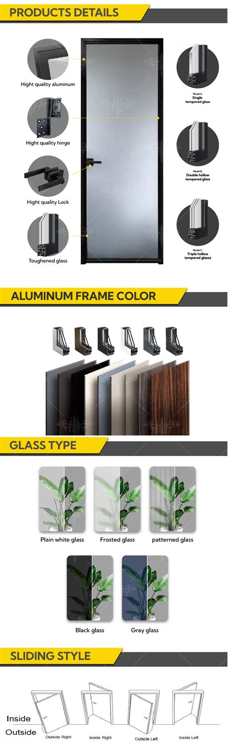 Minimalism Casement Arched French Doors Interior Soundproof Aluminum