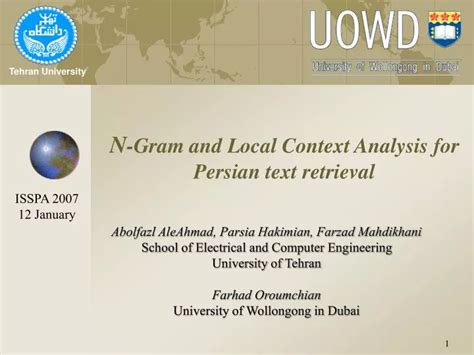 Ppt N Gram And Local Context Analysis For Persian Text Retrieval Powerpoint Presentation Id