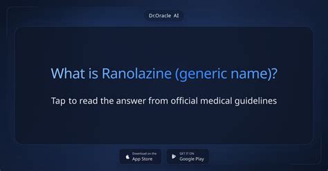 What Is Ranolazine Generic Name