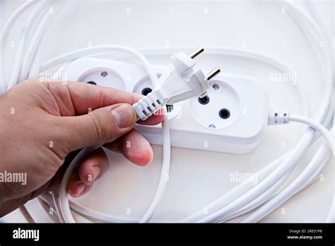 White Electric Extension Cord Great Design For Any Purposes White Background Network