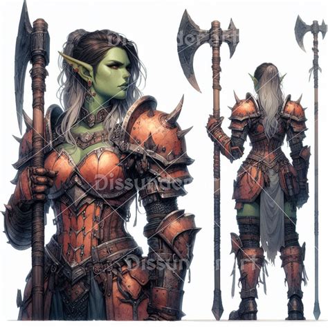 Orc Female With Pole Axe Adoptable 7 By Dissunder On Deviantart