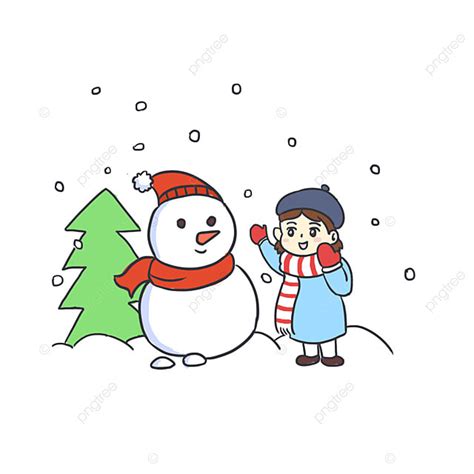 겨울 크리스마스 일러스트 핸드 드로잉 캐릭터 눈 만화 선물 손으로 그린 크리스마스 이브 선물 소녀 Png 일러스트 및 Psd 이미지 무료 다운로드 Pngtree