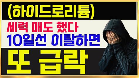 하이드로리튬주가전망 하이드로리튬 국제 리튬 상승 호재 끝났나 세력들 매도 시작했다 단기 하락 조심 하이드로리튬