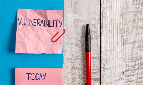 Handwriting Text Vulnerability Concept Meaning State Of Being Exposed To The Possibility Of