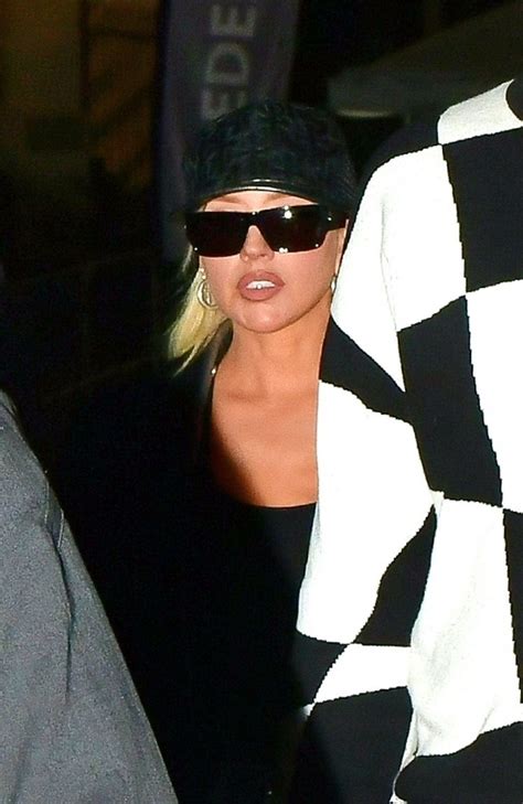 Christina Aguilera Arrivevs At Coldplay Concert At Rose Bowl In