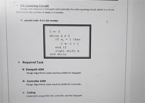 solved bit counting circuit design and implement datapath