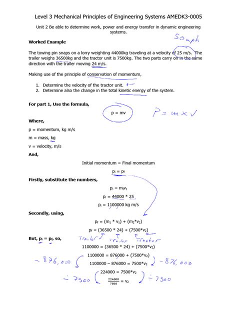 16mech Eng Session 010 Kinetic And Dynamic Principles 2 Lorry Notes
