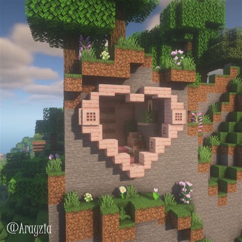 Minecraft Cherry Blossom Heart Shaped Mountain House Artofit