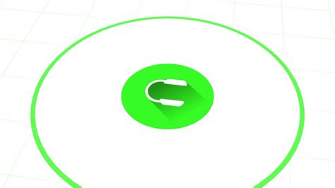 Abstract White Headphones Icon Emitting Green Waves Isolated On White